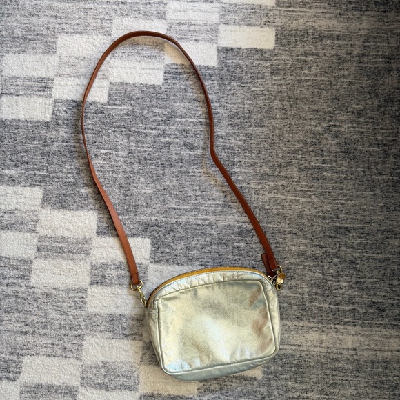 Clare V. | Bags | Clare V Metallic Silver Midi Sac | Poshmark